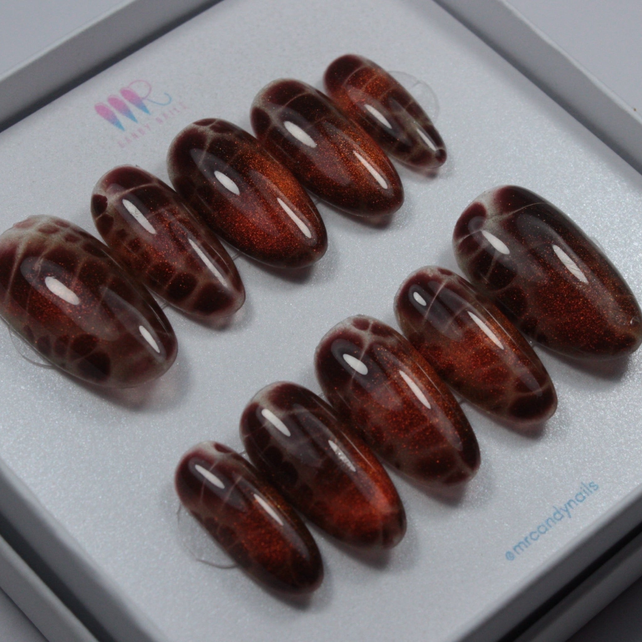 Press on Nails "Pangolin" - Faux Ongles Marron Cuivré Automne – MR ...